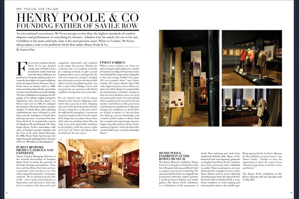 Henry Poole & Co featured in Bespoken Magazine - Henry Poole Savile Row