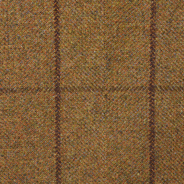 Mid brown with dark brown window check tweed - Henry Poole Savile Row