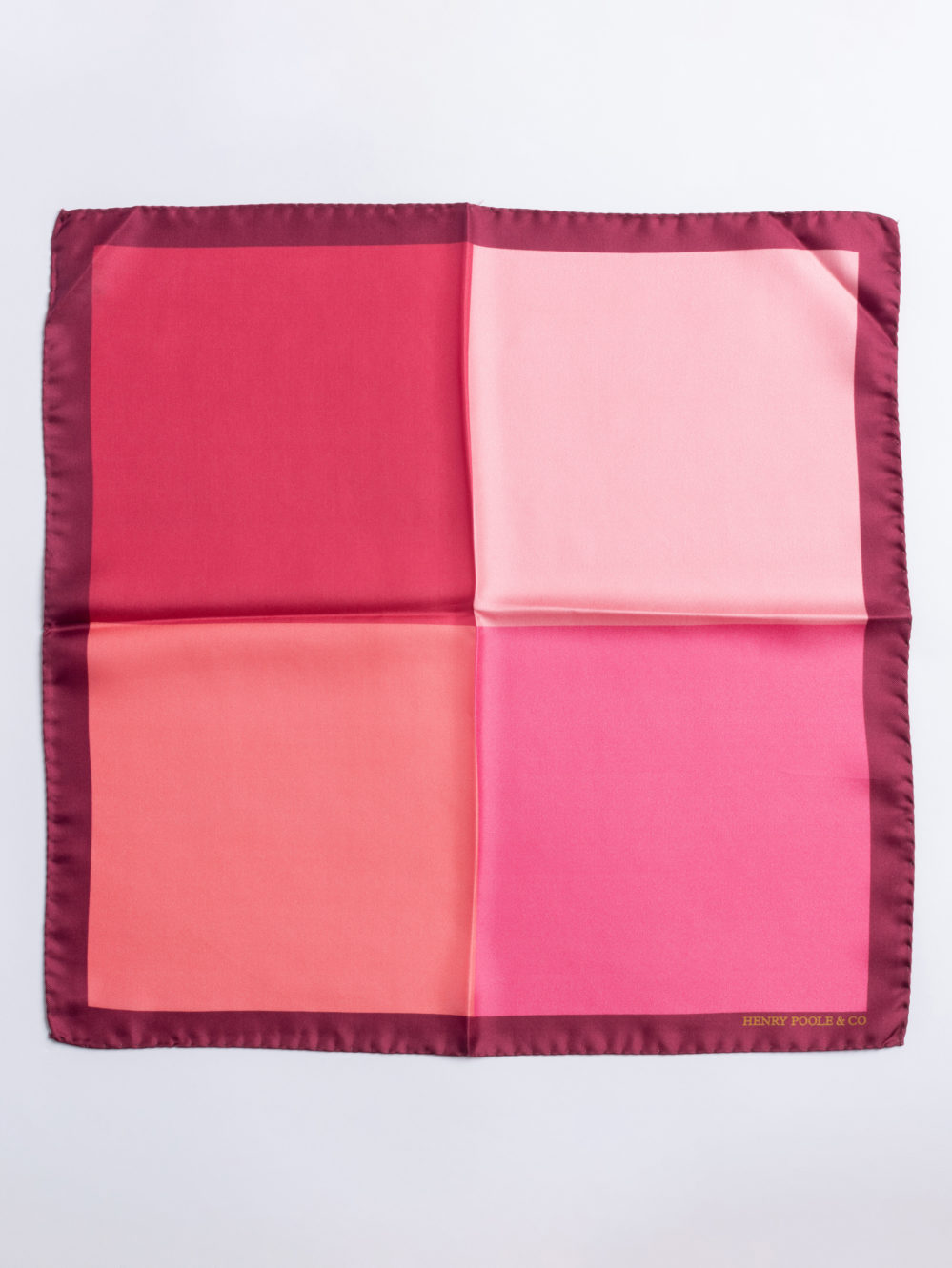 Pink silk pocket square - Henry Poole Savile Row