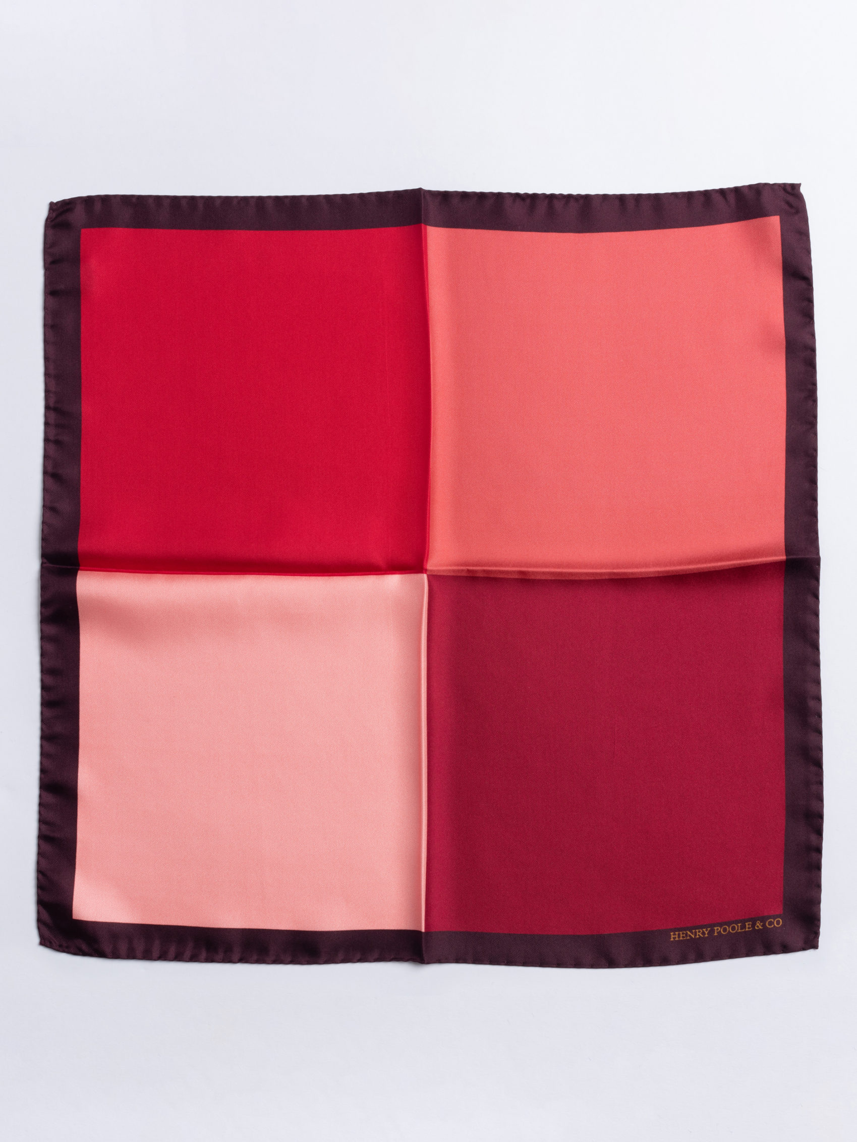 Red silk pocket square - Henry Poole Savile Row