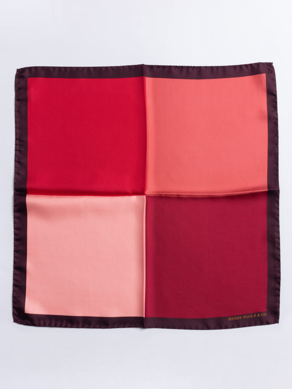Red silk pocket square - Henry Poole Savile Row