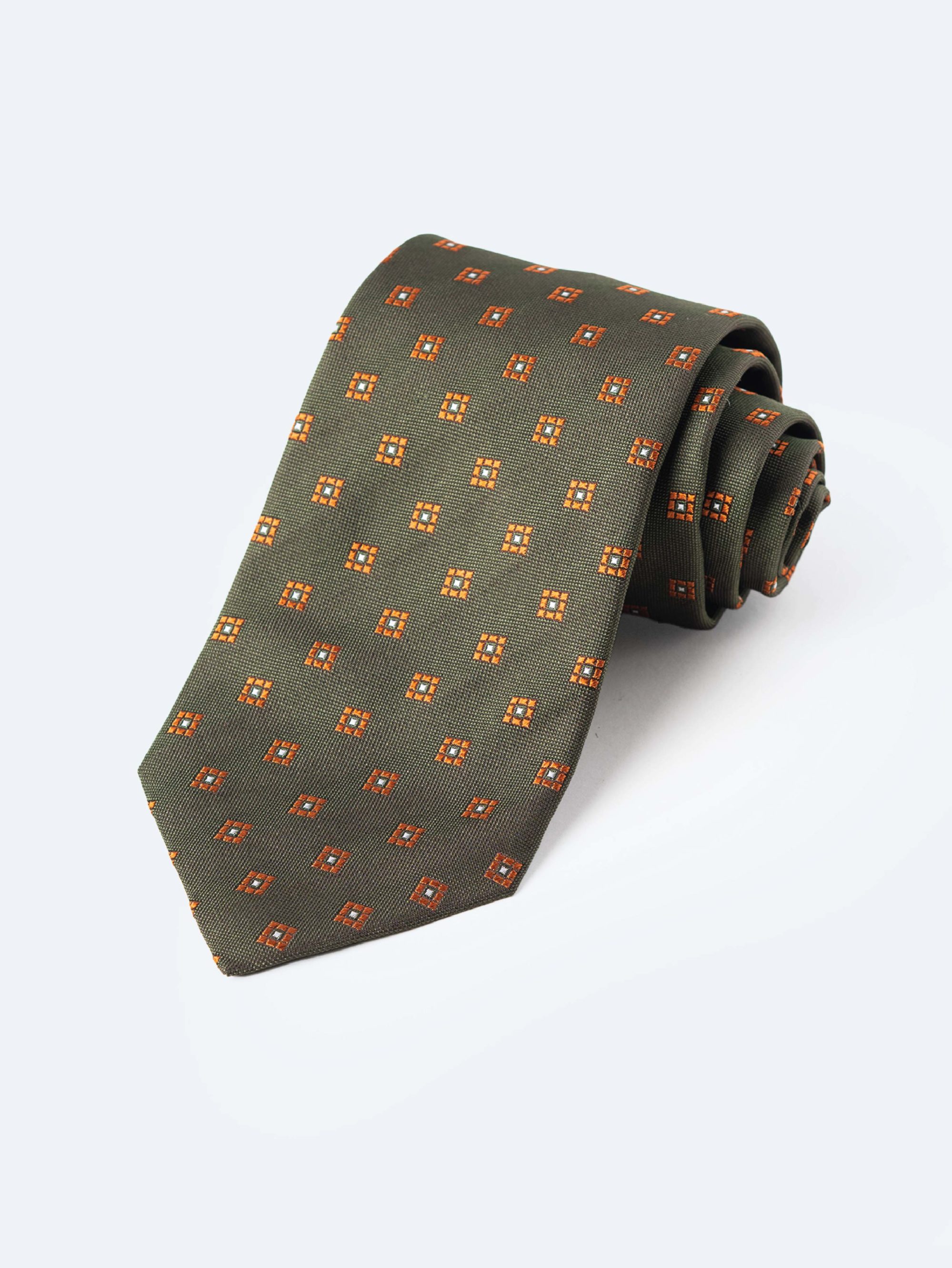 Ernest Cassel - Olive w/ Orange Tie - Henry Poole Savile Row